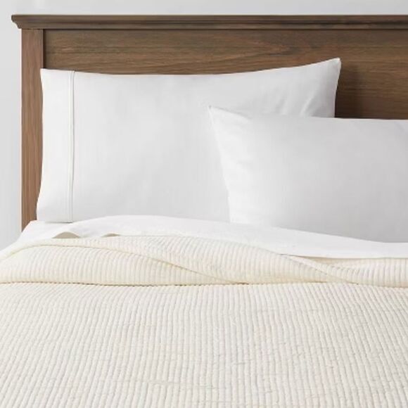 Threshold | Bedding | Threshold Fullqueen Double Cloth Quilt Cream ...